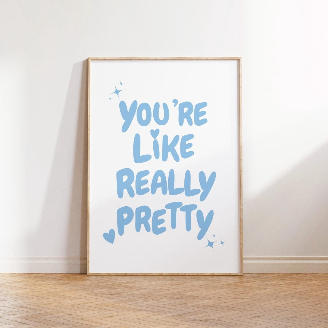 You're Like Really Pretty Blue Affirmation Wall Art, Unframed Canvas ...