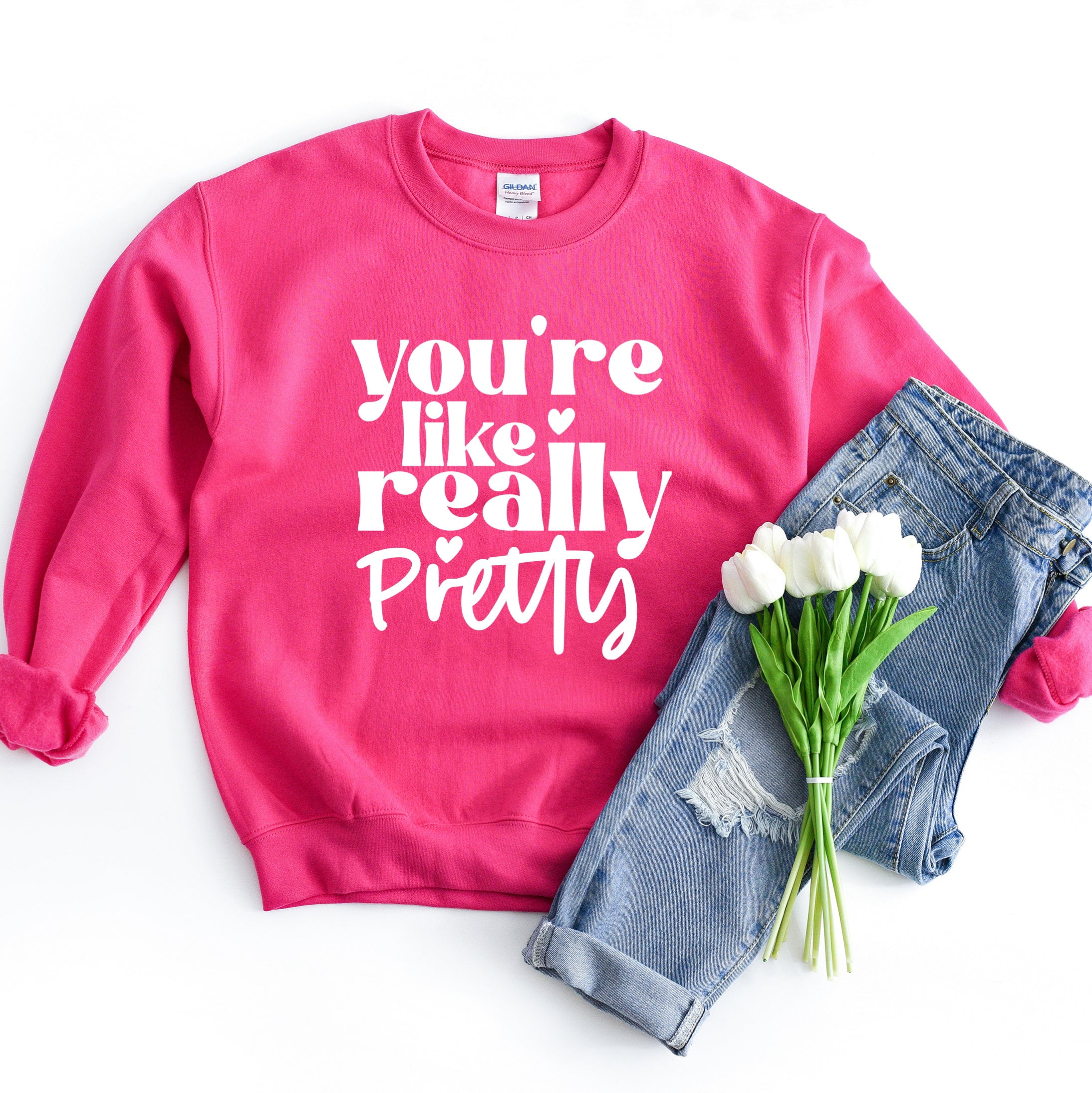 You're Like Really Pretty Hearts | Sweatshirt - Walmart.com