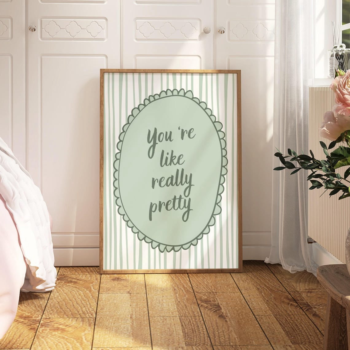 You're Like Really Pretty Sage Green Wall Art, Unframed Canvas Size ...