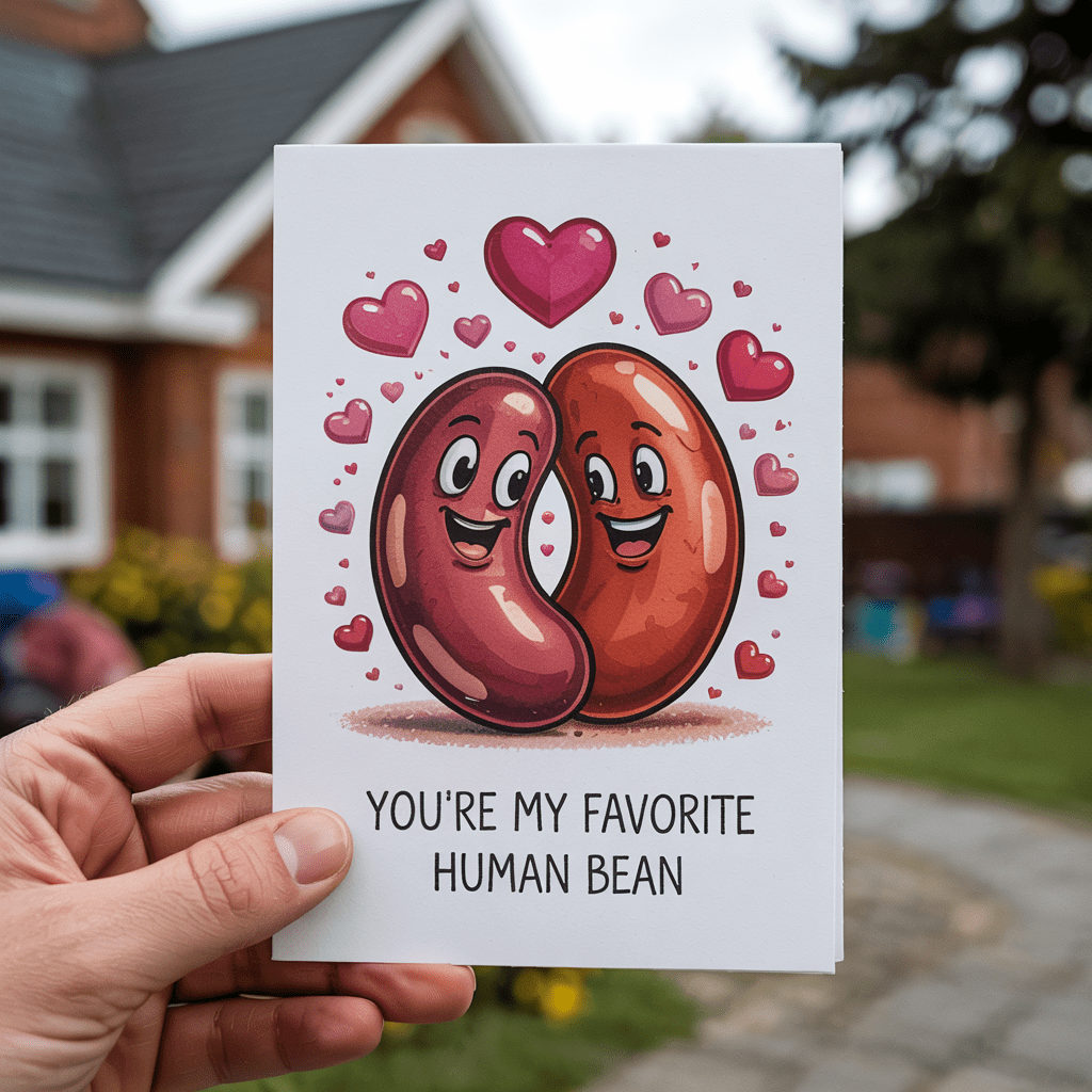 You're My Favorite Human Bean Greeting Card - Cute & Humorous Card for ...