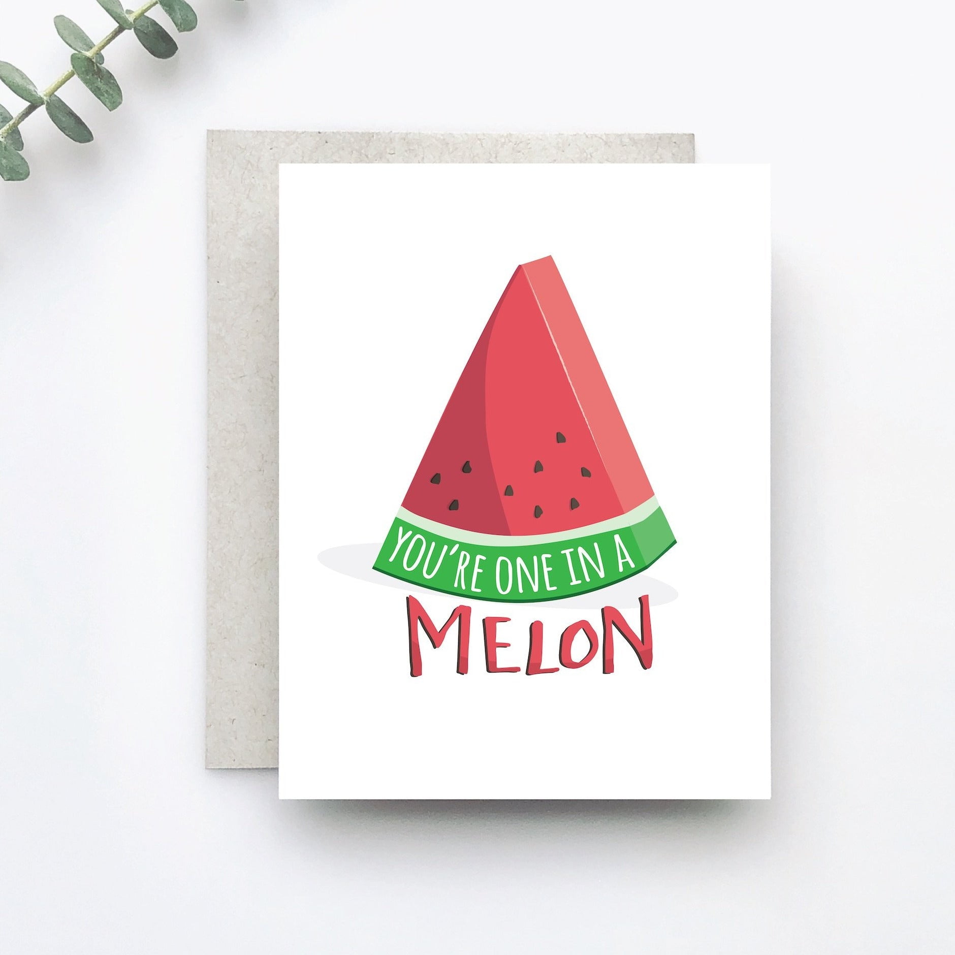 You're One in a Melon Card – Fun Watermelon Design – Ideal for Friends ...