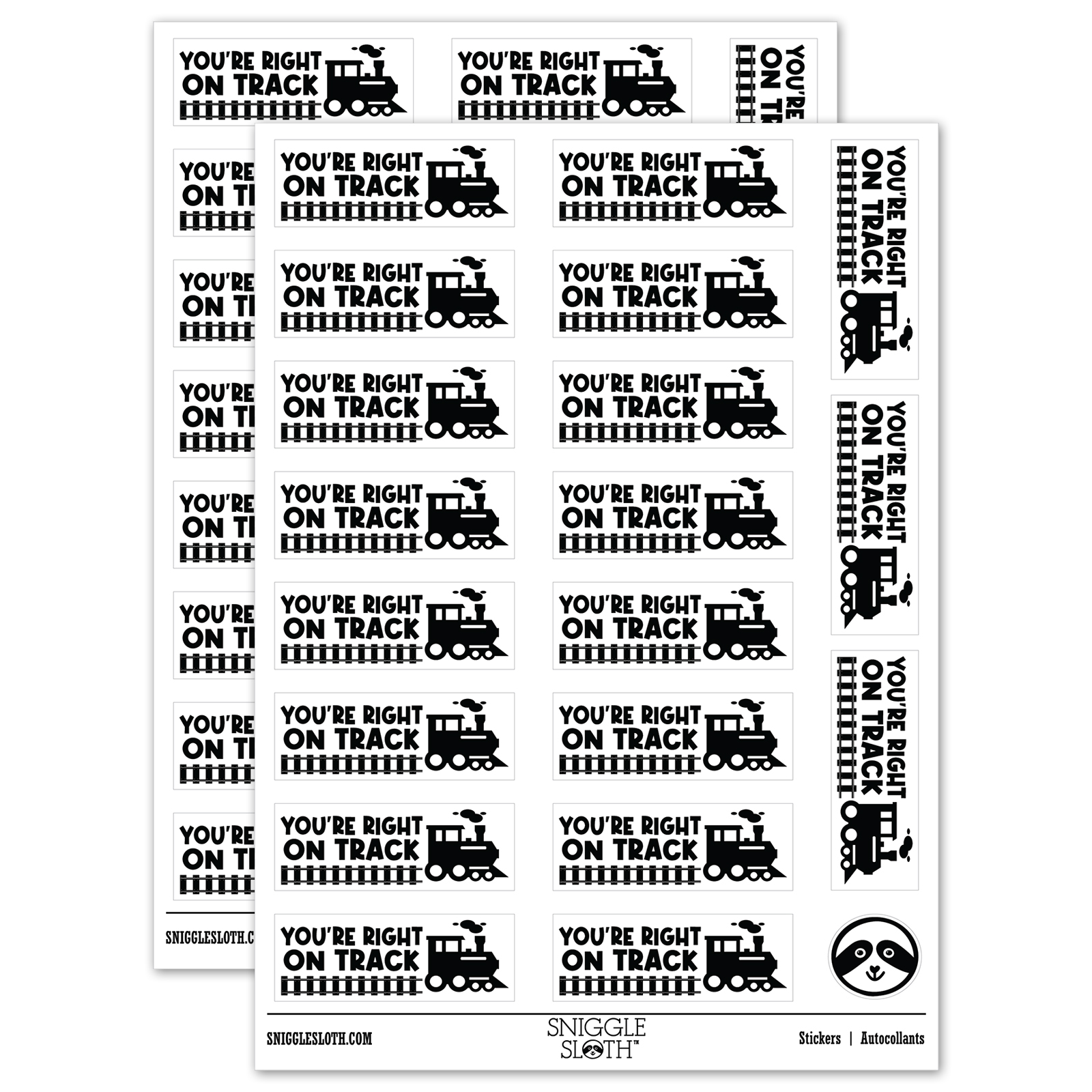 You're Right on Track Train Teacher Student School Sticker Set - White ...