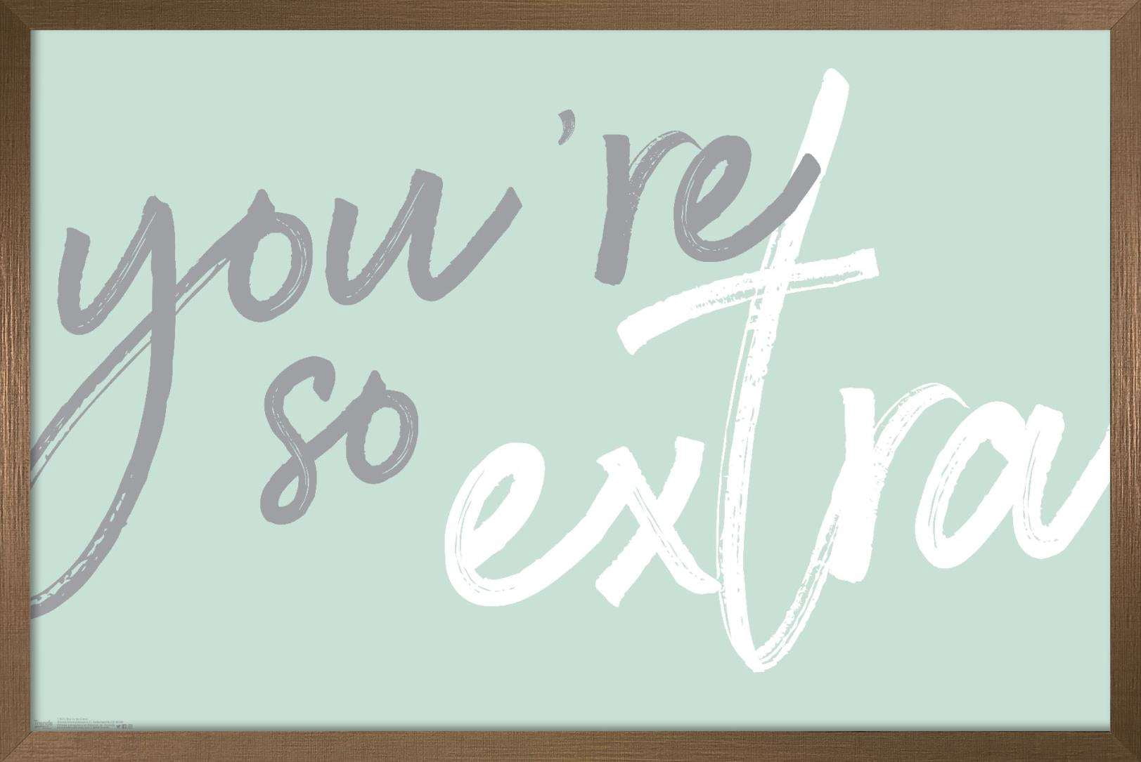 You're So Extra Wall Poster, 14.725" x 22.375", Framed - Walmart.com