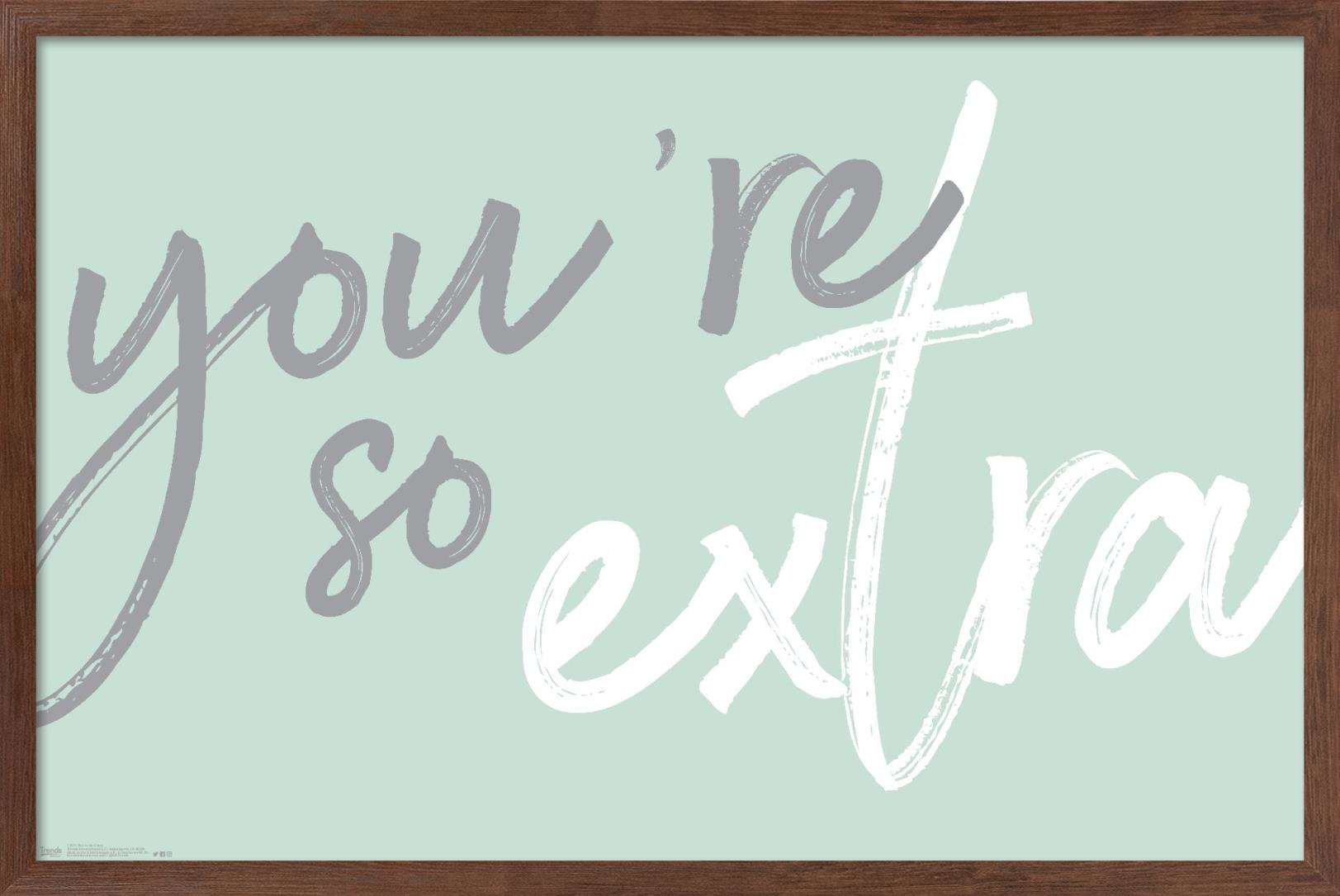 You're So Extra Wall Poster, 14.725" x 22.375", Framed - Walmart.com