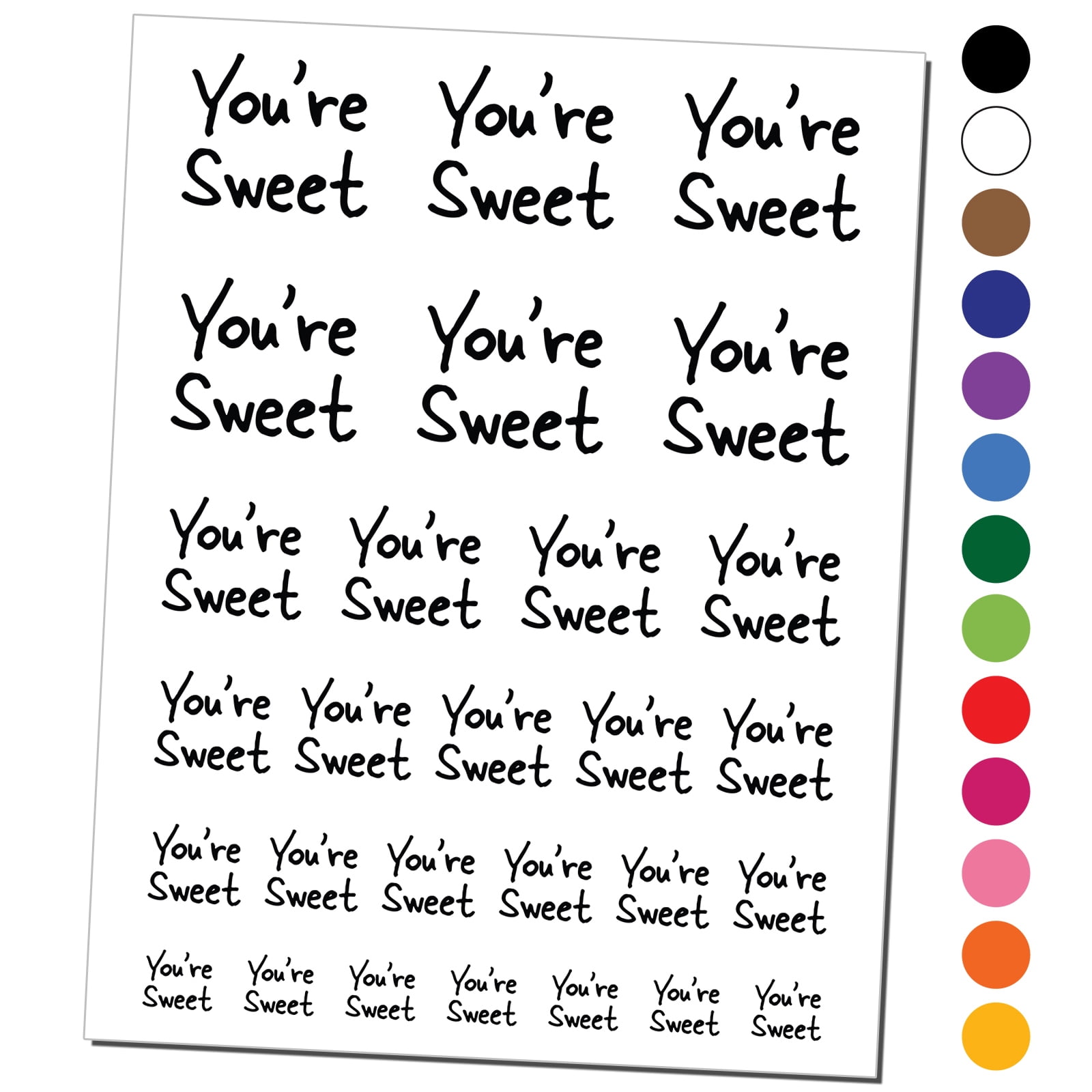 You're Sweet Fun Text Water Resistant Temporary Tattoo Set Fake Body ...