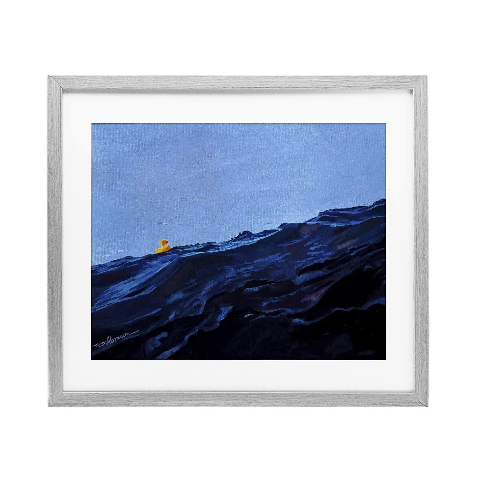 You're The One Duck Gray Framed Print Under Glass, design by Keith ...