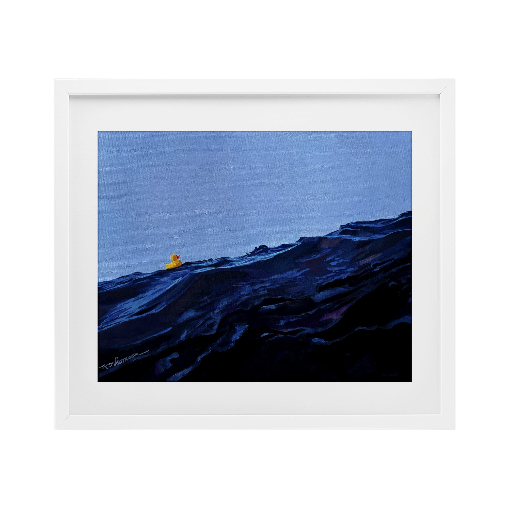 You're The One Duck White Framed Print Under Glass, design by Keith ...
