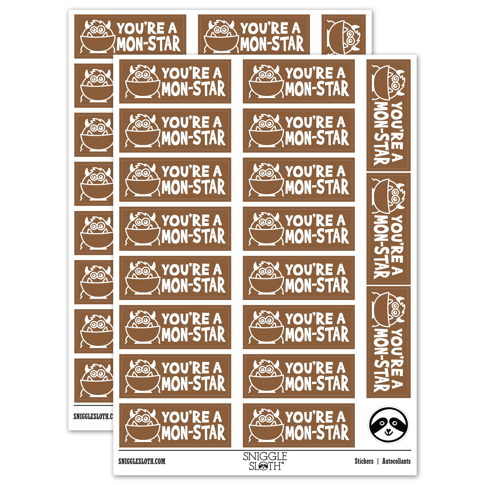 You're a Mon-Star Monster Teacher Student School Sticker Set - Brown ...
