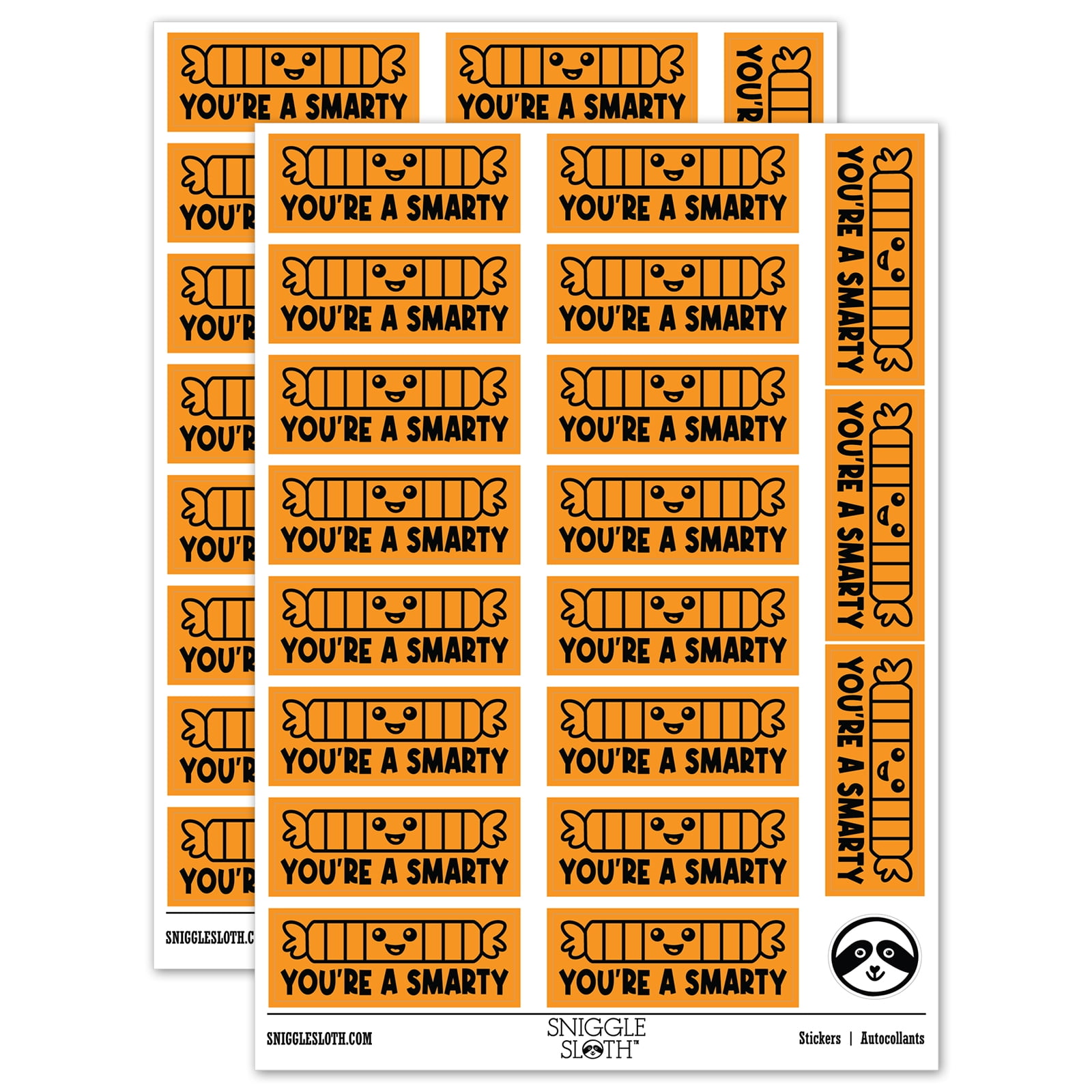 You're a Smarty Candy Teacher Student School Sticker Set - Orange ...