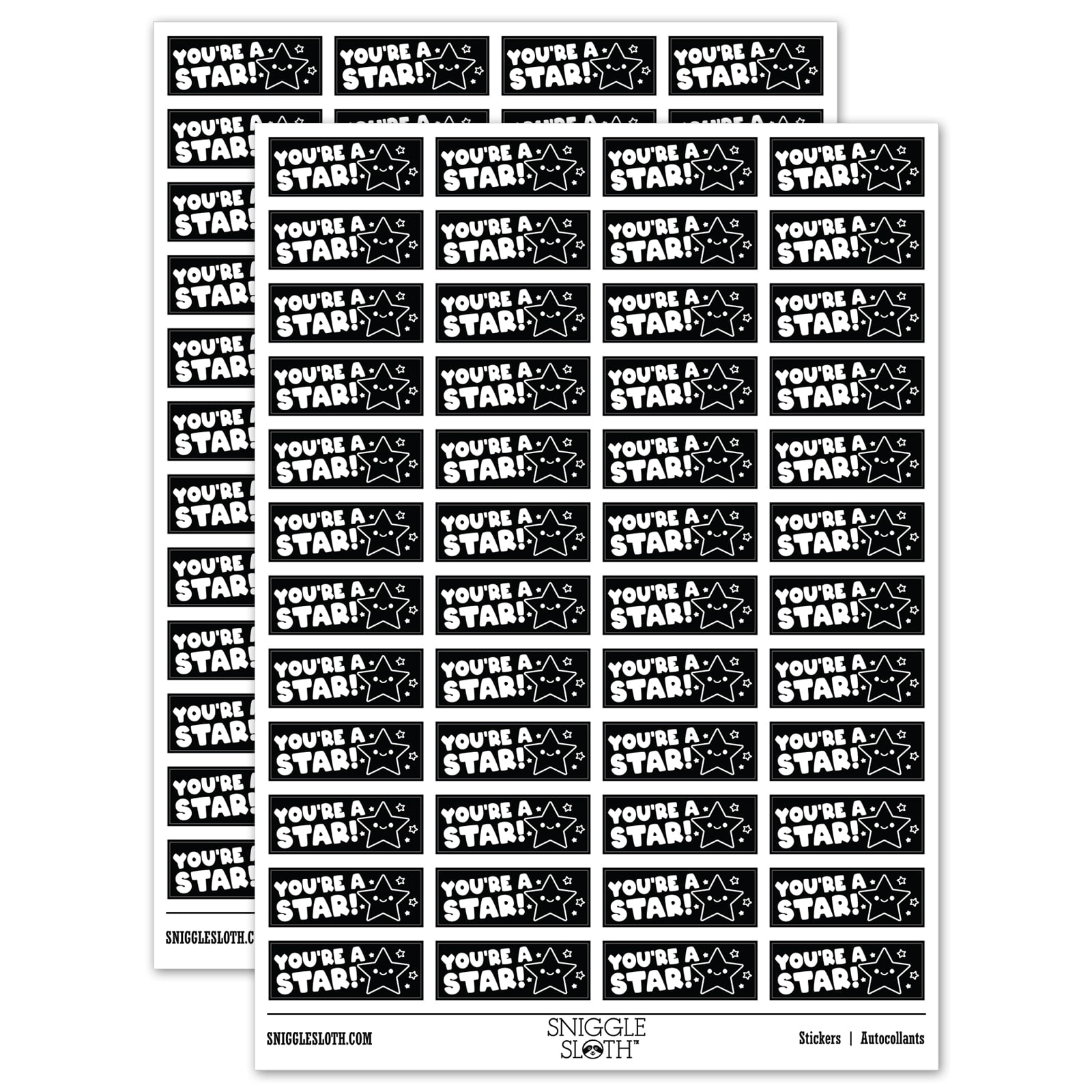 You're a Star Teacher Student School Sticker Set - Black - Matte Finish ...