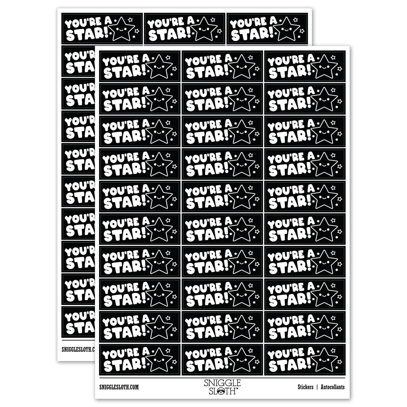 You're a Star Teacher Student School Sticker Set - Black - Matte Finish ...