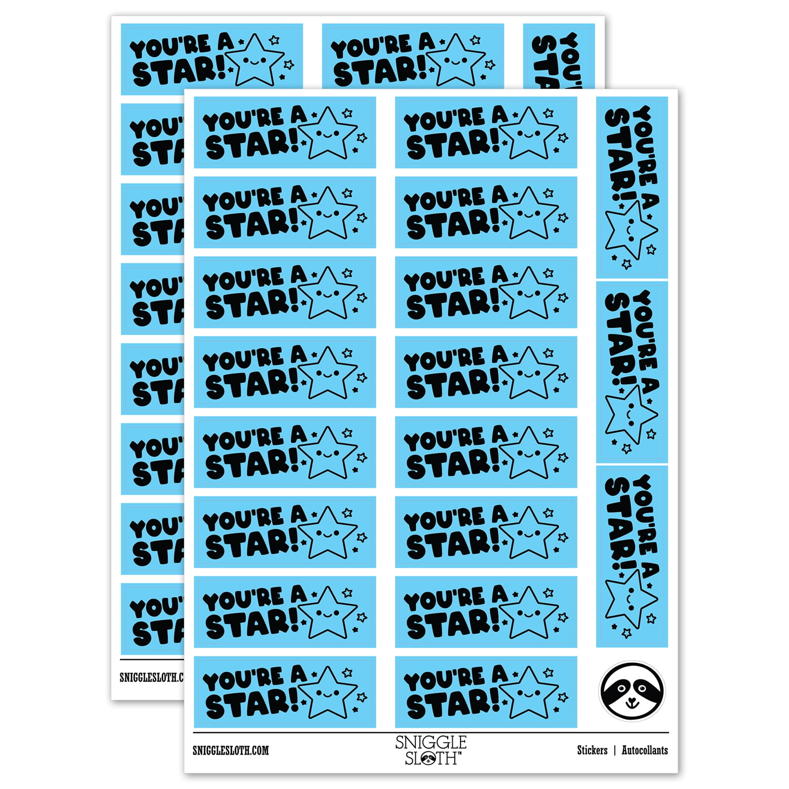 You're a Star Teacher Student School Sticker Set - Light Blue - Gloss ...