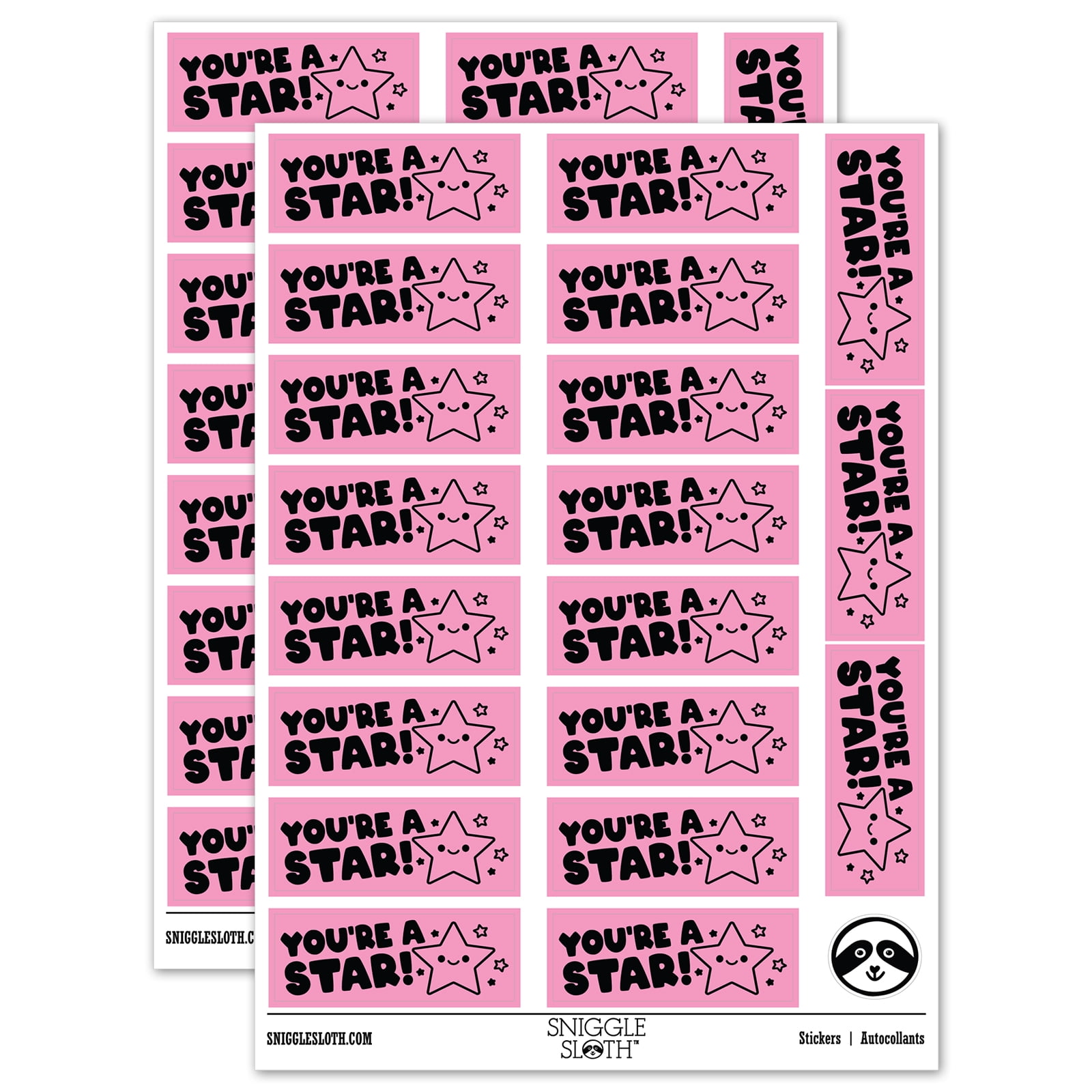 You're a Star Teacher Student School Sticker Set - Light Pink - Matte ...