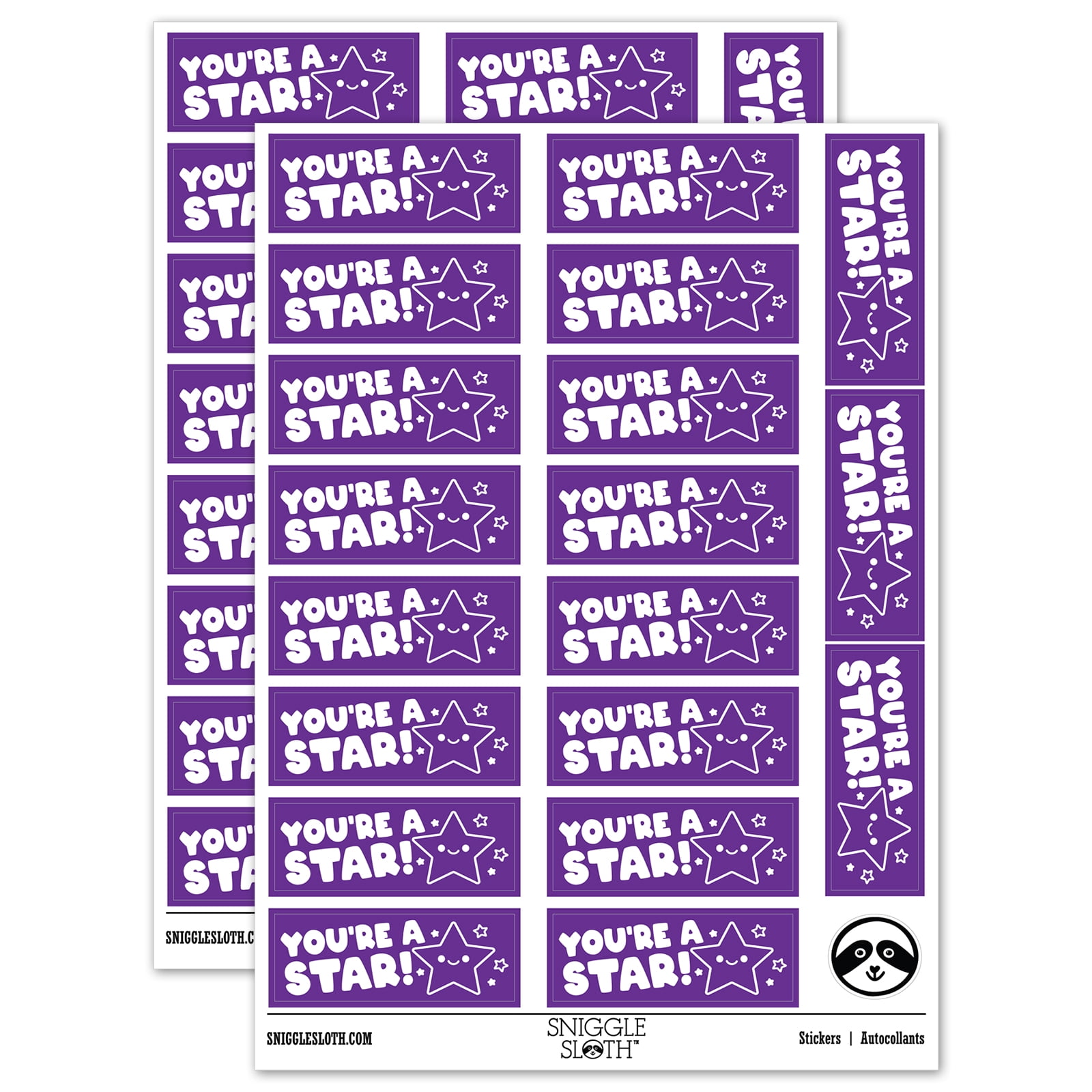 You're a Star Teacher Student School Sticker Set - Purple - Matte ...