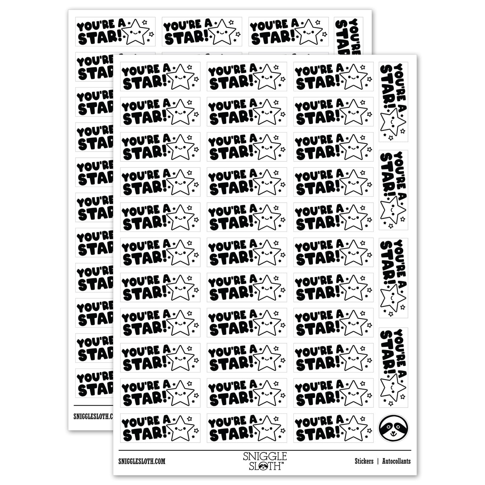 You're a Star Teacher Student School Sticker Set - White - Matte Finish ...