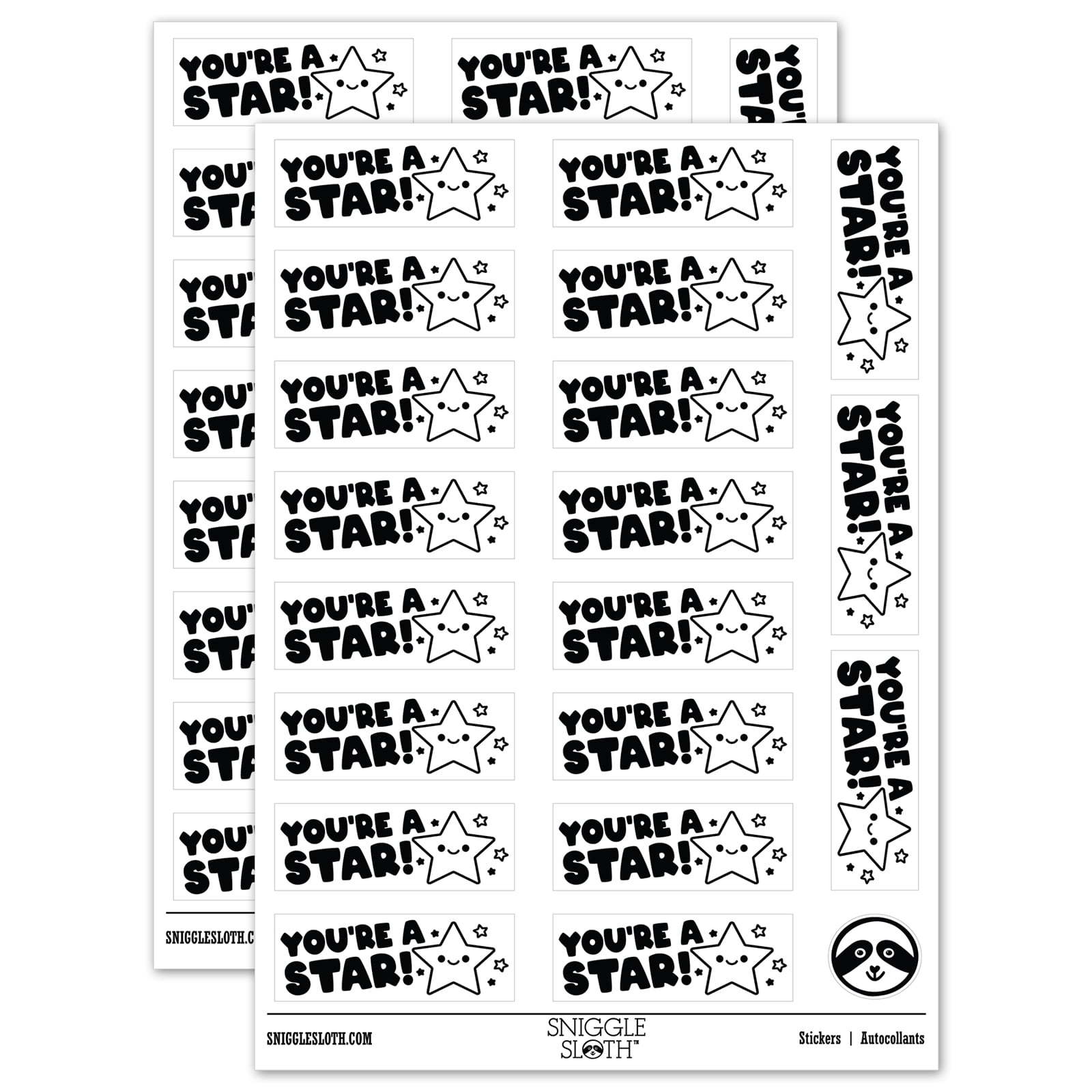 You're a Star Teacher Student School Sticker Set - White - Matte Finish ...