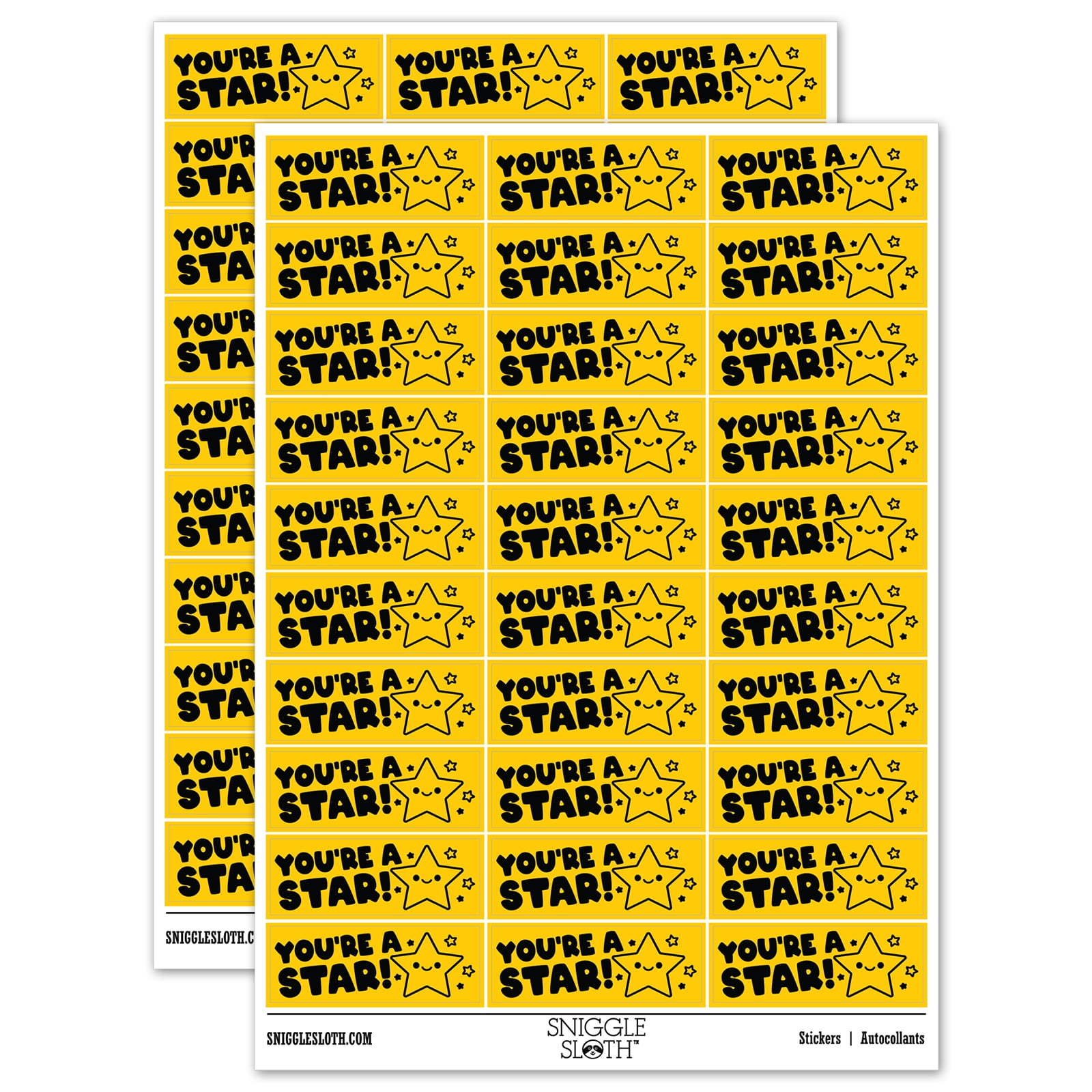 You're a Star Teacher Student School Sticker Set - Yellow - Gloss ...