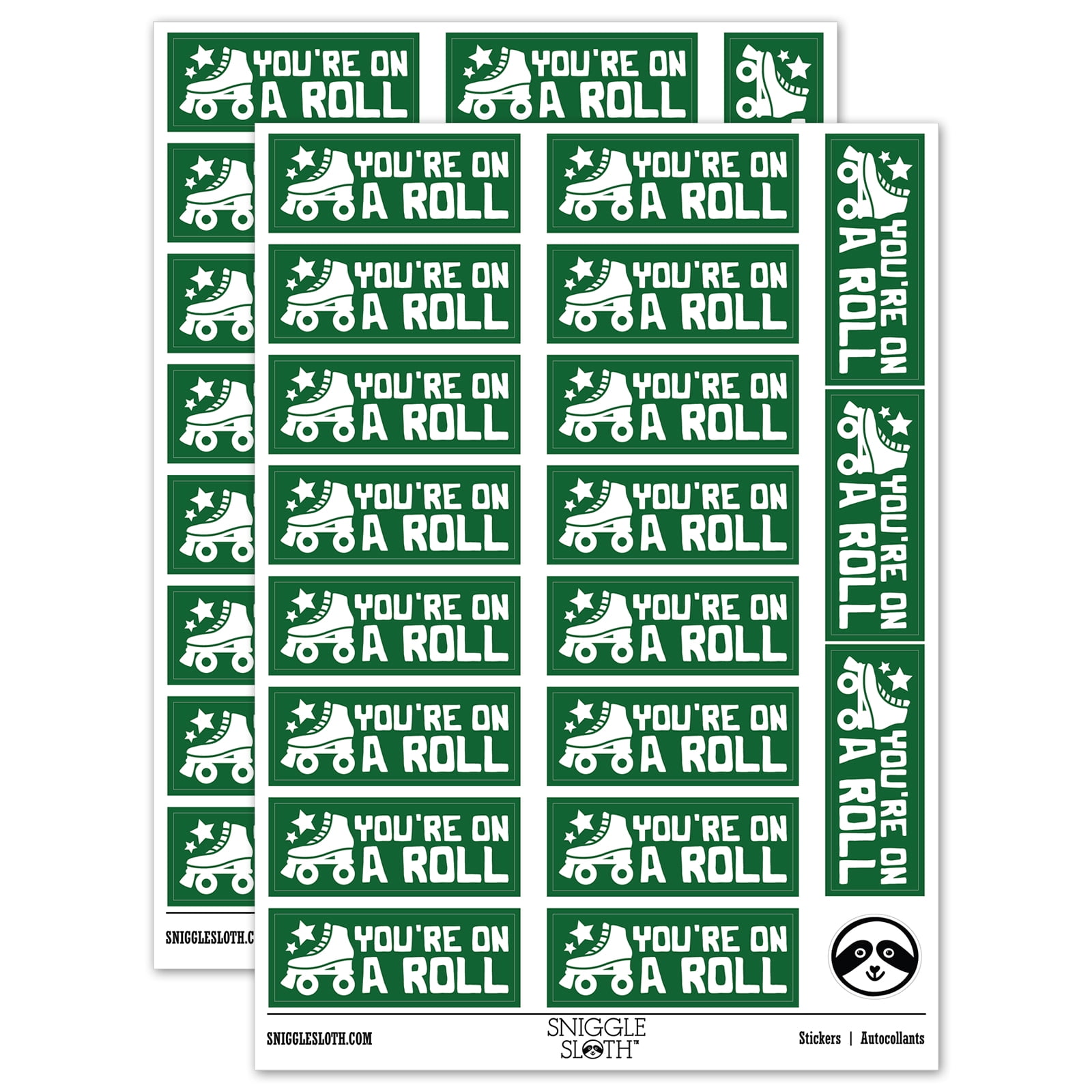 You're on a Roll Roller Skate Teacher Student School Sticker Set - Dark ...