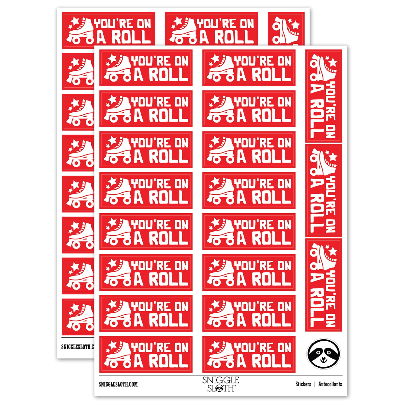 You're on a Roll Roller Skate Teacher Student School Sticker Set - Red ...