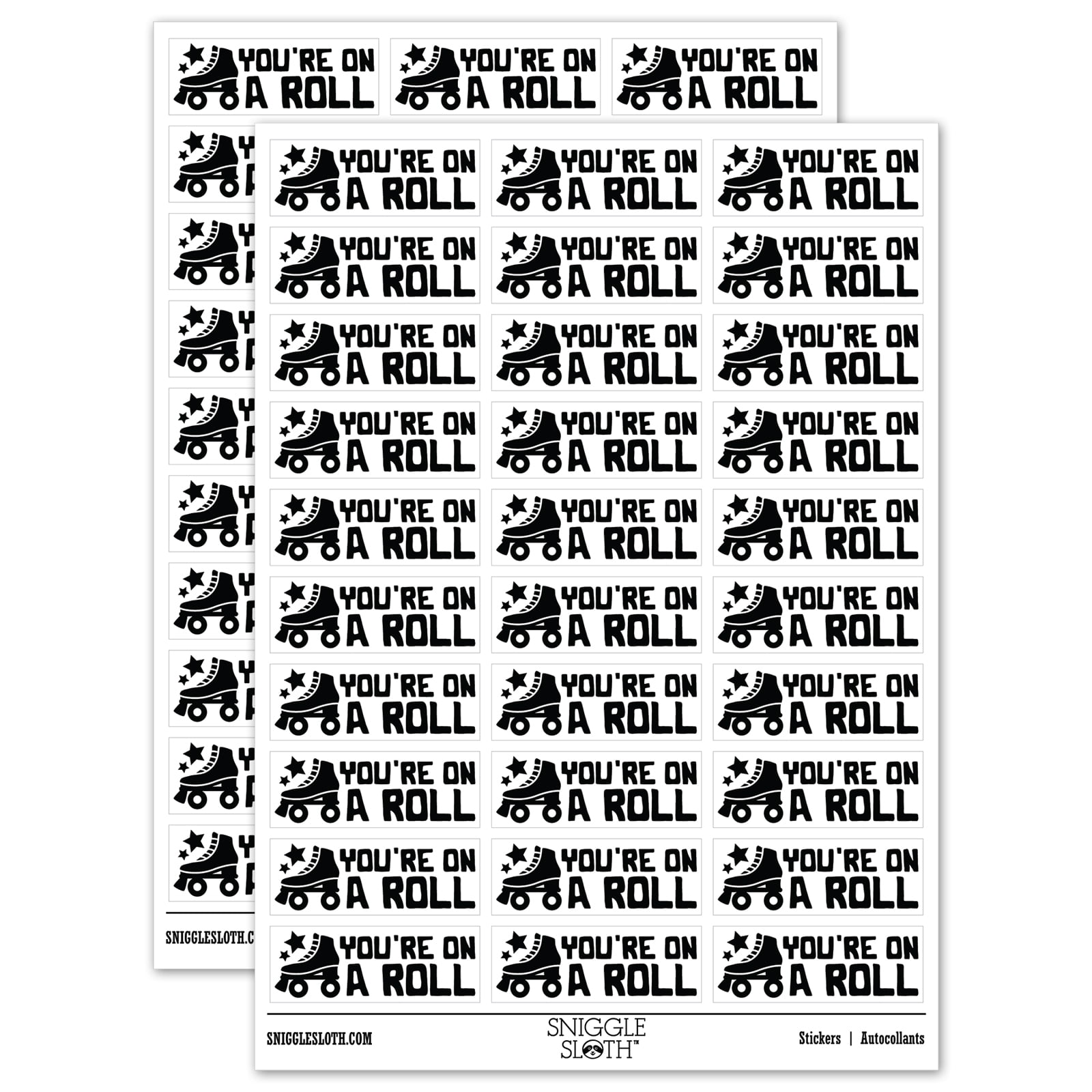 You're on a Roll Roller Skate Teacher Student School Sticker Set ...