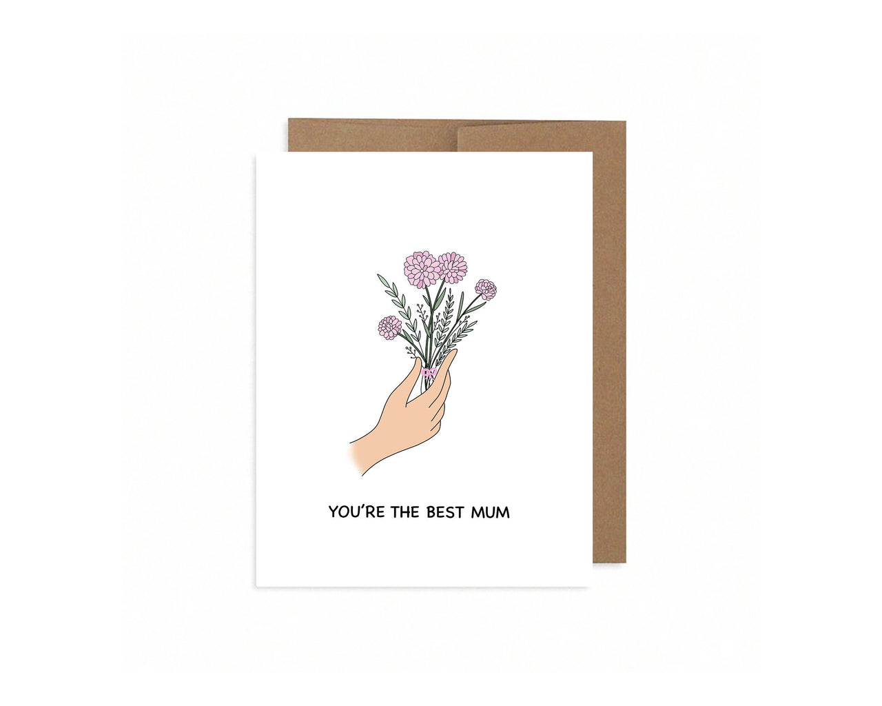 You're the Best Mum Greeting Card – Floral Design with Hand ...