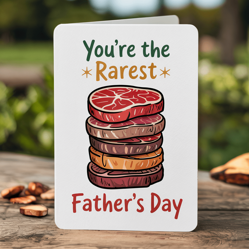 You're the Rarest Steak-Inspired Father's Day Card - Blank Inside with ...