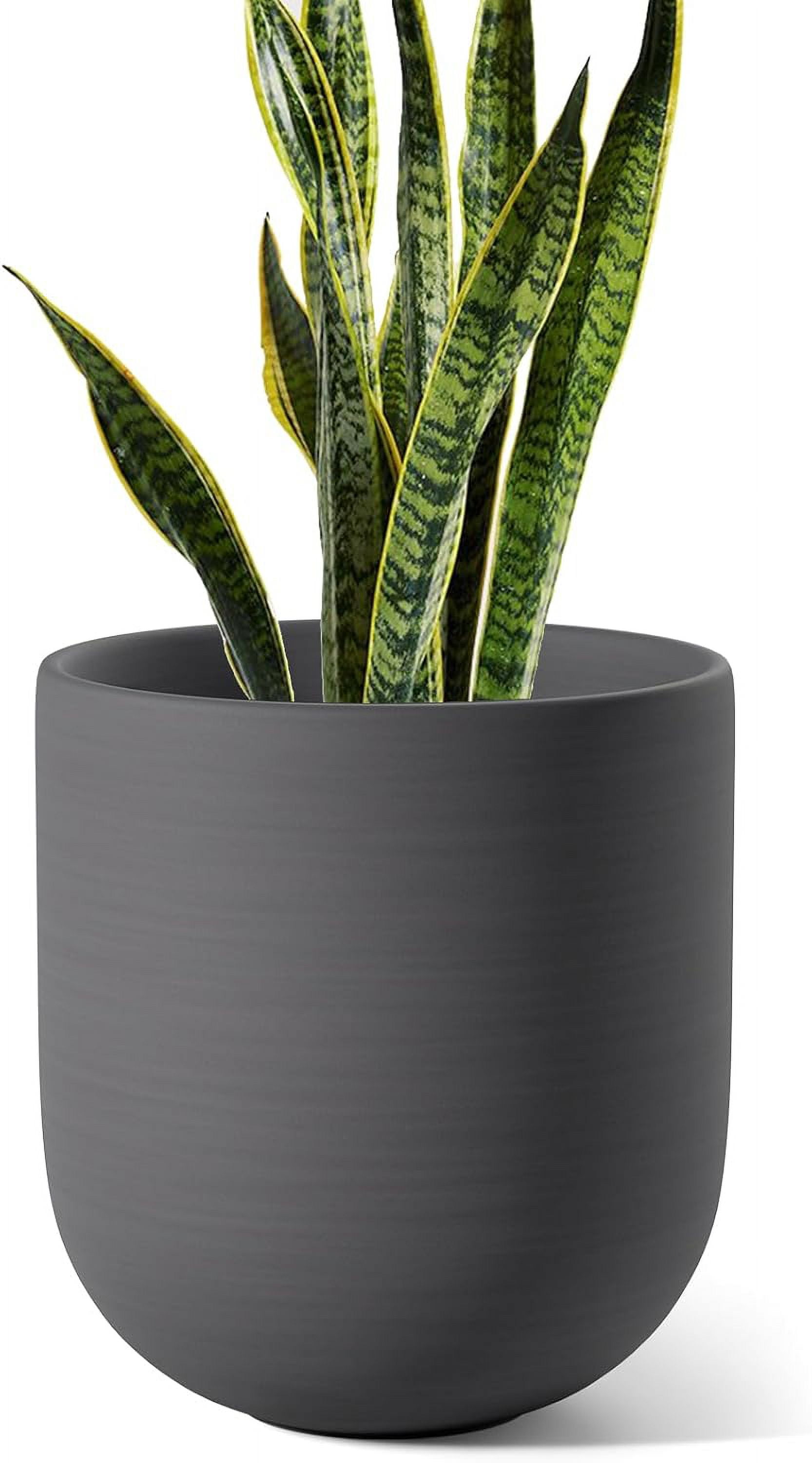 YouLLin 10 Inch Plant Pot, Ceramic Pots for Plants with Drainage Hole ...
