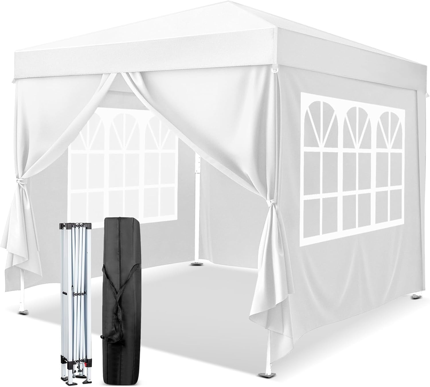 YouLLin 10x10 Pop Up Canopy Tent with Sidewalls, Outdoor Gazebo Canopy ...