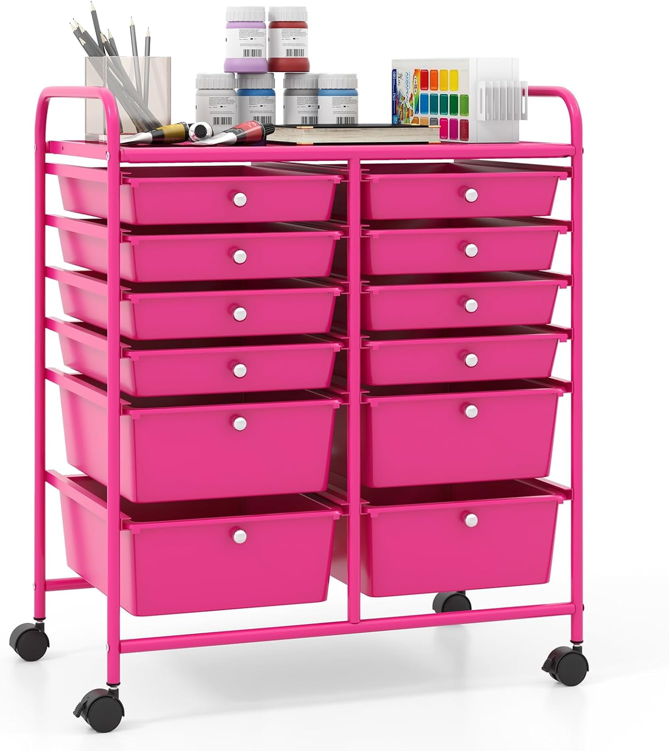 YouLLin 12 Drawer Rolling Storage Cart Tools Scrapbook Paper Office ...