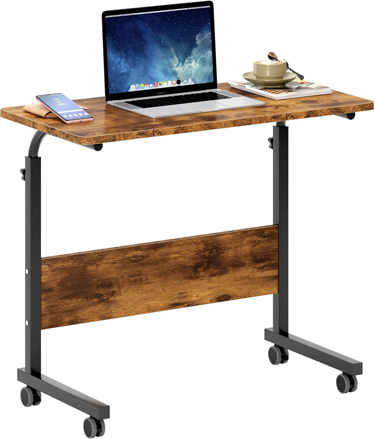 YouLLin 31.4 inches Adjustable Mobile Computer Table Portable Laptop ...