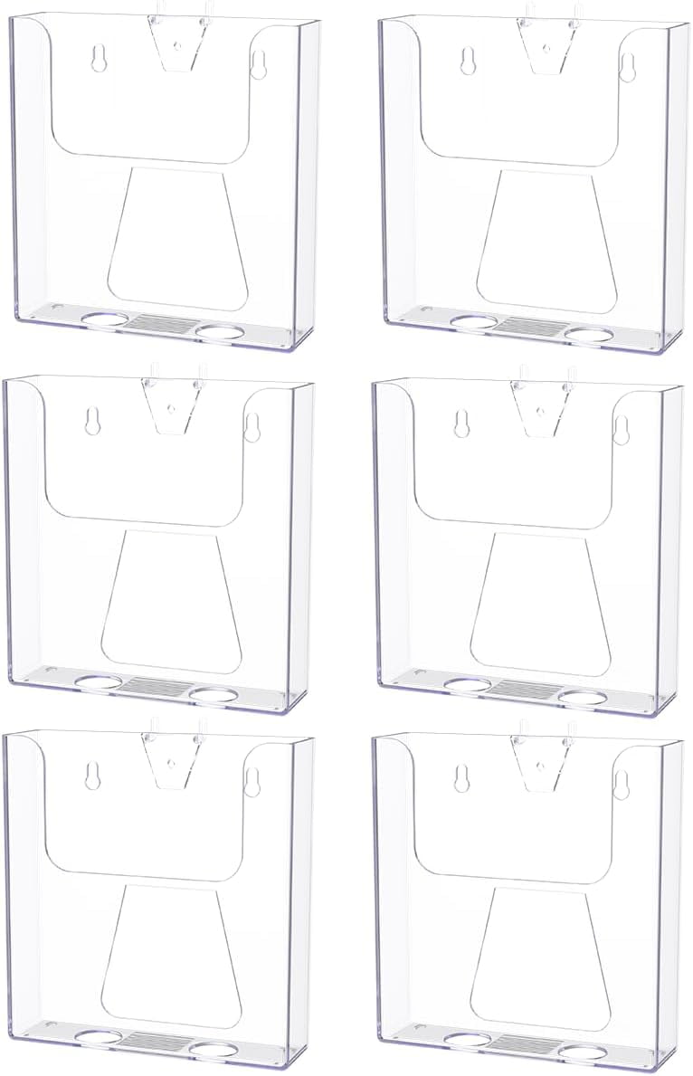 YouLLin 6 Pack Pegboard Brochure Holder for 6 Inch Printed Materials ...