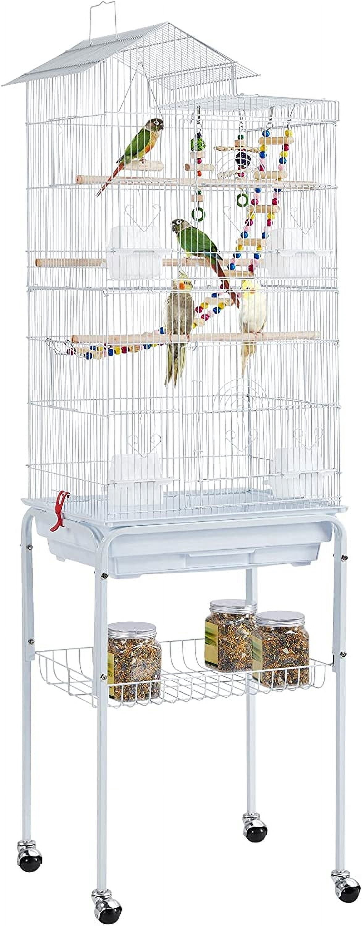 YouLLin 62.4-inch Roof Top Flight Bird Cage for Parakeets Cockatiels ...