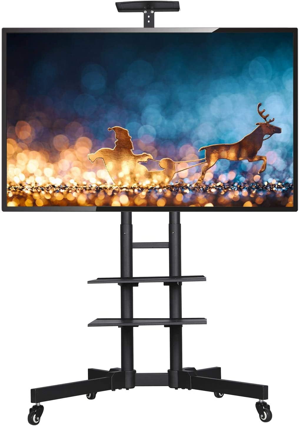 YouLLin Adjustable Mobile TV Stand Rolling TV Cart Mount Universal fits ...