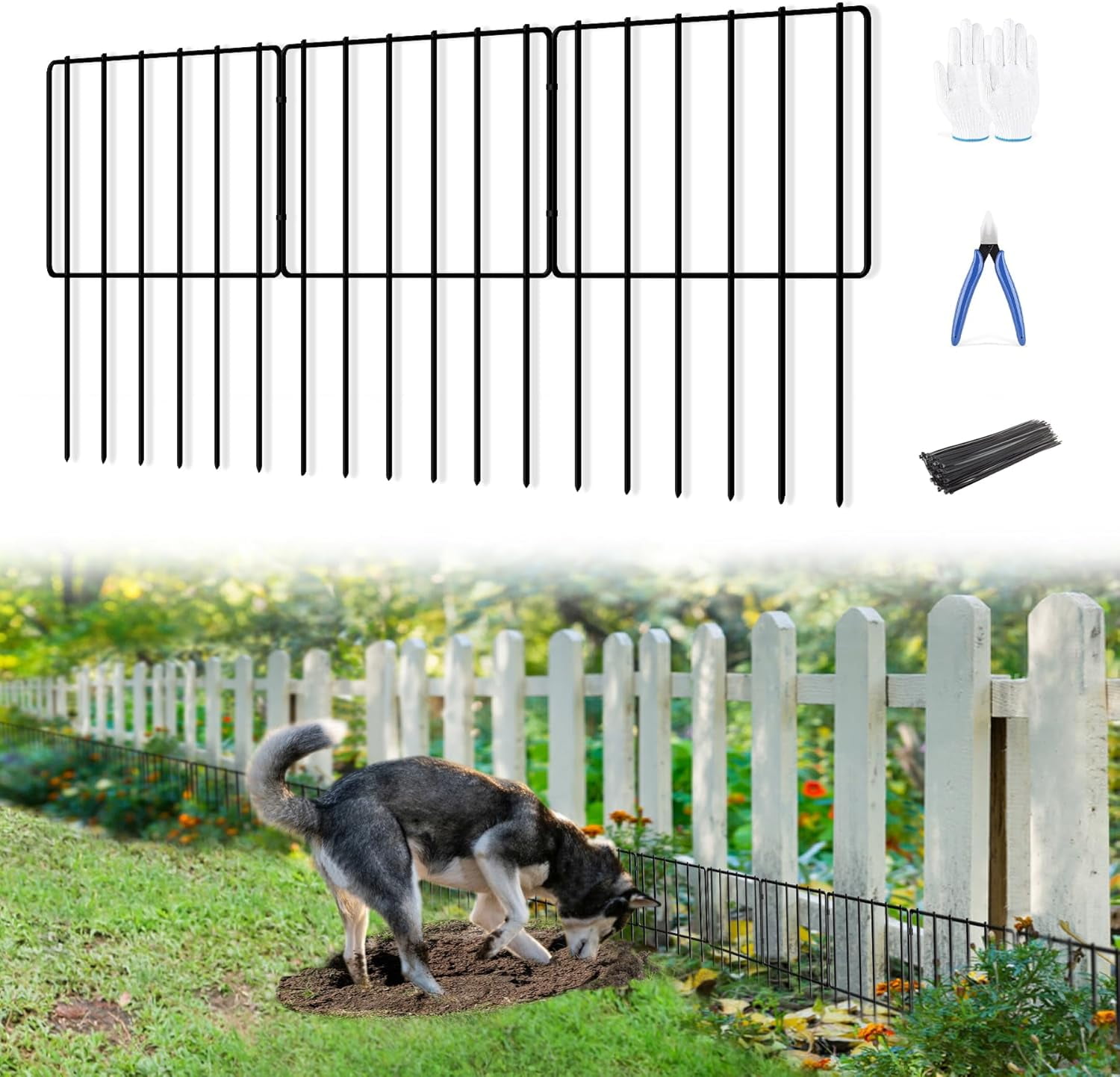 YouLLin Animal Barrier Fence, 25 Panels Dog No Digging Fence Barrier ...