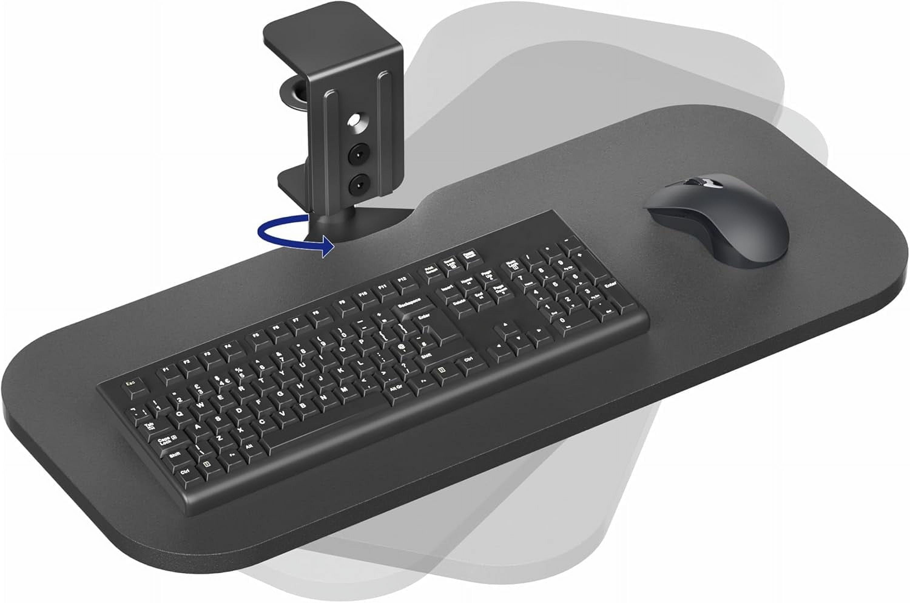 YouLLin Clamp-on 23 x 10 inch Rotating Computer Keyboard and Mouse Tray ...
