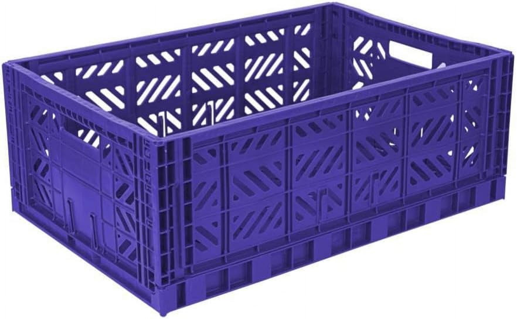YouLLin Collapsible Storage Bins, Plastic Crate for Storage ...