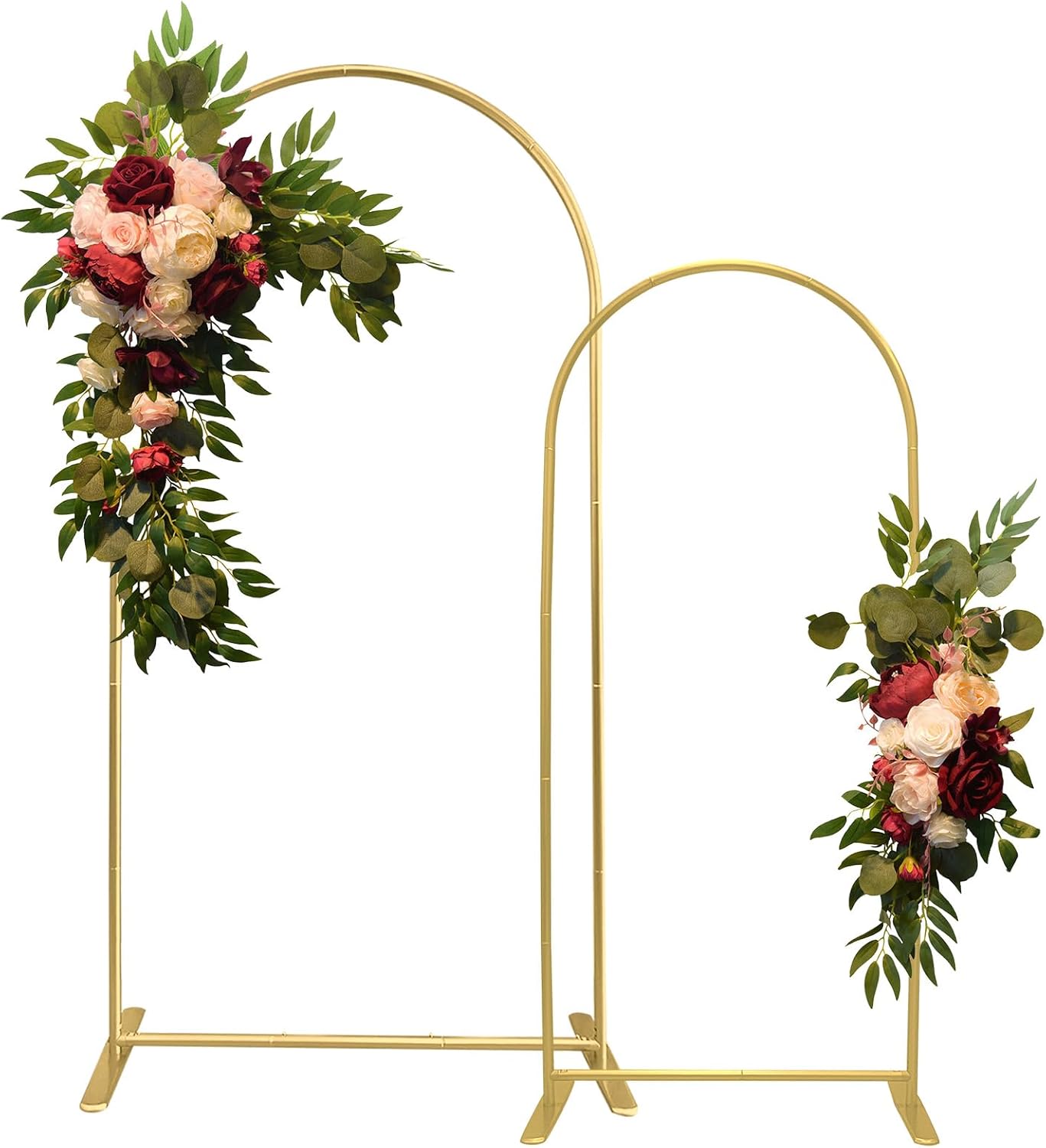 YouLLin Gold Aluminum Wedding Arch Backdrop Stands Set of 2 (7.2FT ...