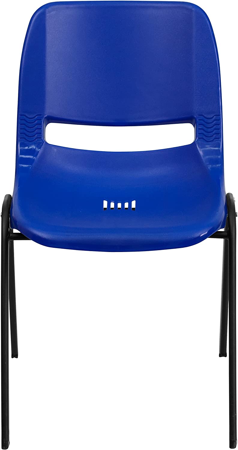 YouLLin Kid's Navy Ergonomic Shell Stack Chair - Black Frame and 12" H Seat - Walmart.com