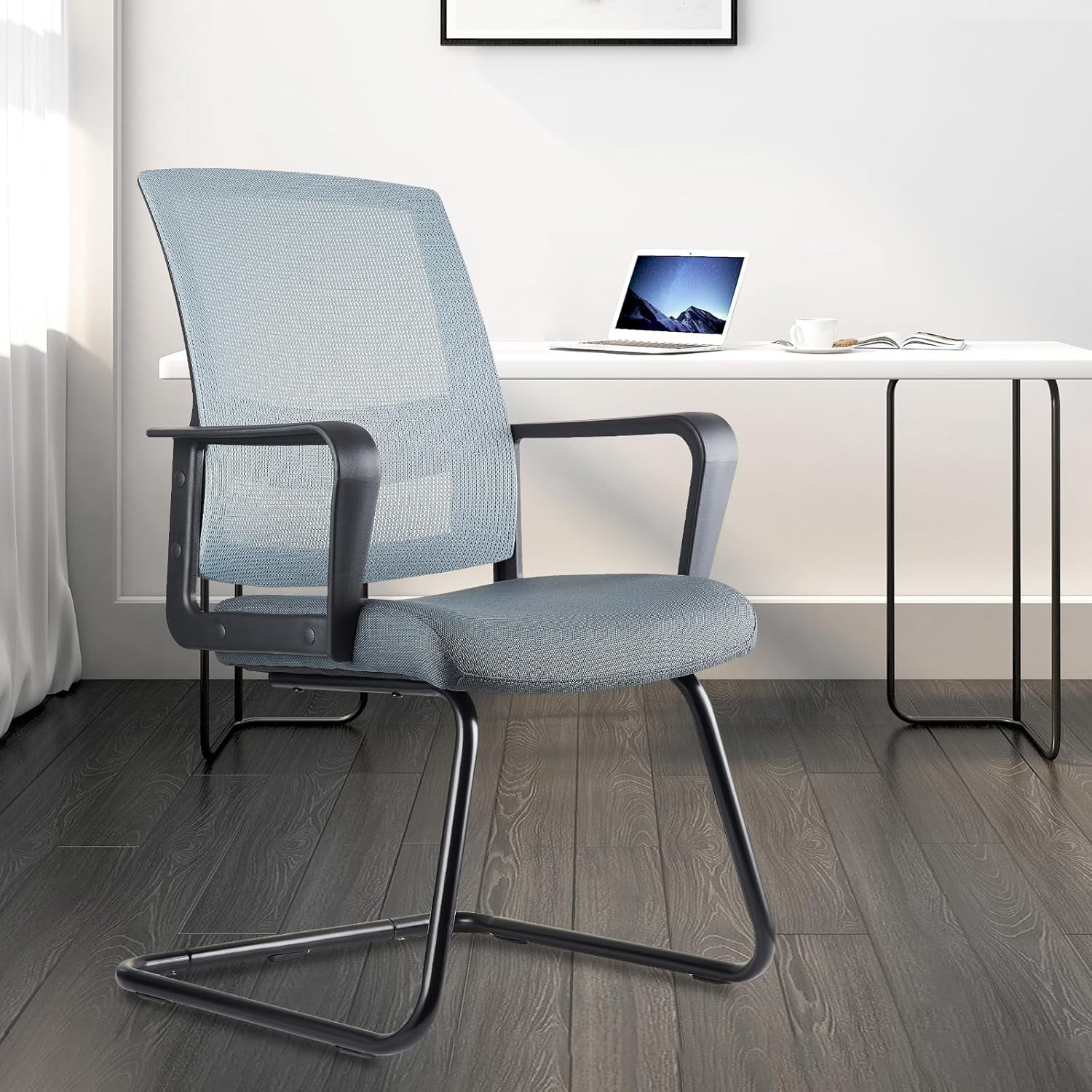 YouLLin Office Guest Chair with Lumbar Support and Mid Back Mesh Space ...