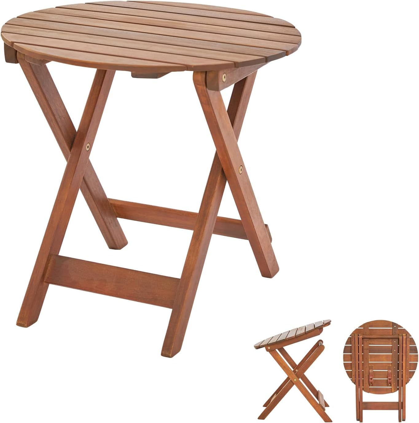 YouLLin Outdoor Side Table, Small Patio Table, Acacia Wooden Table ...