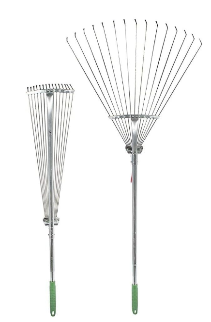 YouLLin Telescopic Adjustable Foldable Garden Rake for Quick Clean Up ...