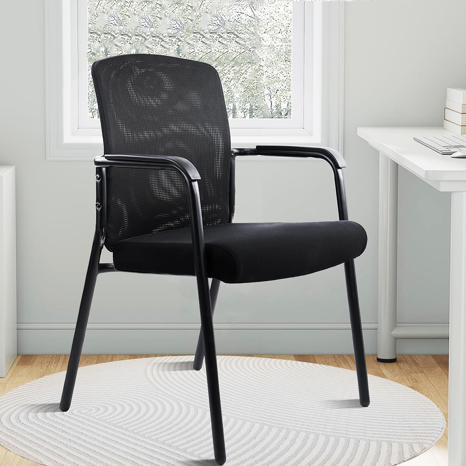 YouLLinStackable Office Chair with Arms, Double Mesh Waiting Room ...