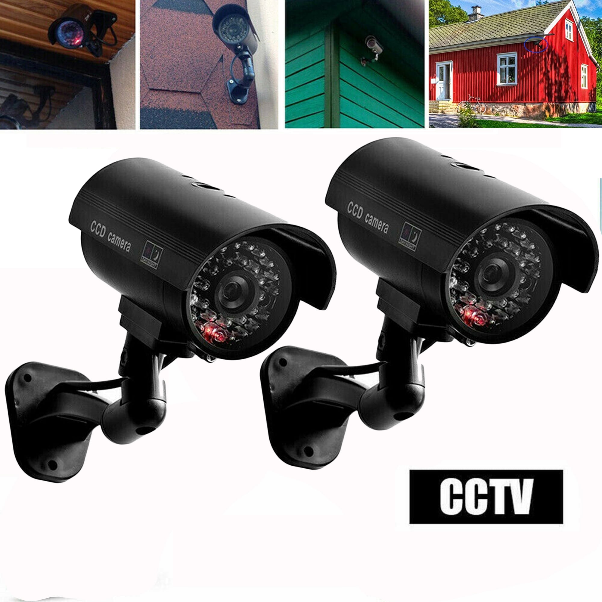 YouLoveIt 1/2/4 PCS Fake Security Camera Dummy Waterproof Security CCTV ...