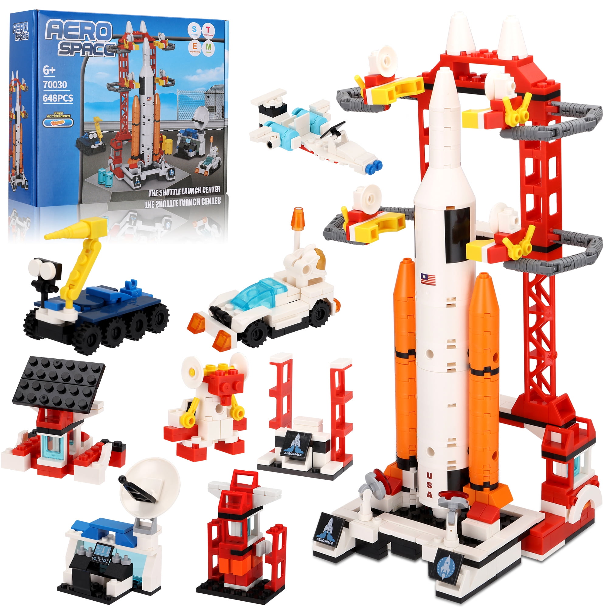 YouLoveIt 12 in 1 City Space Exploration Shuttle Rocket Building Kit ...