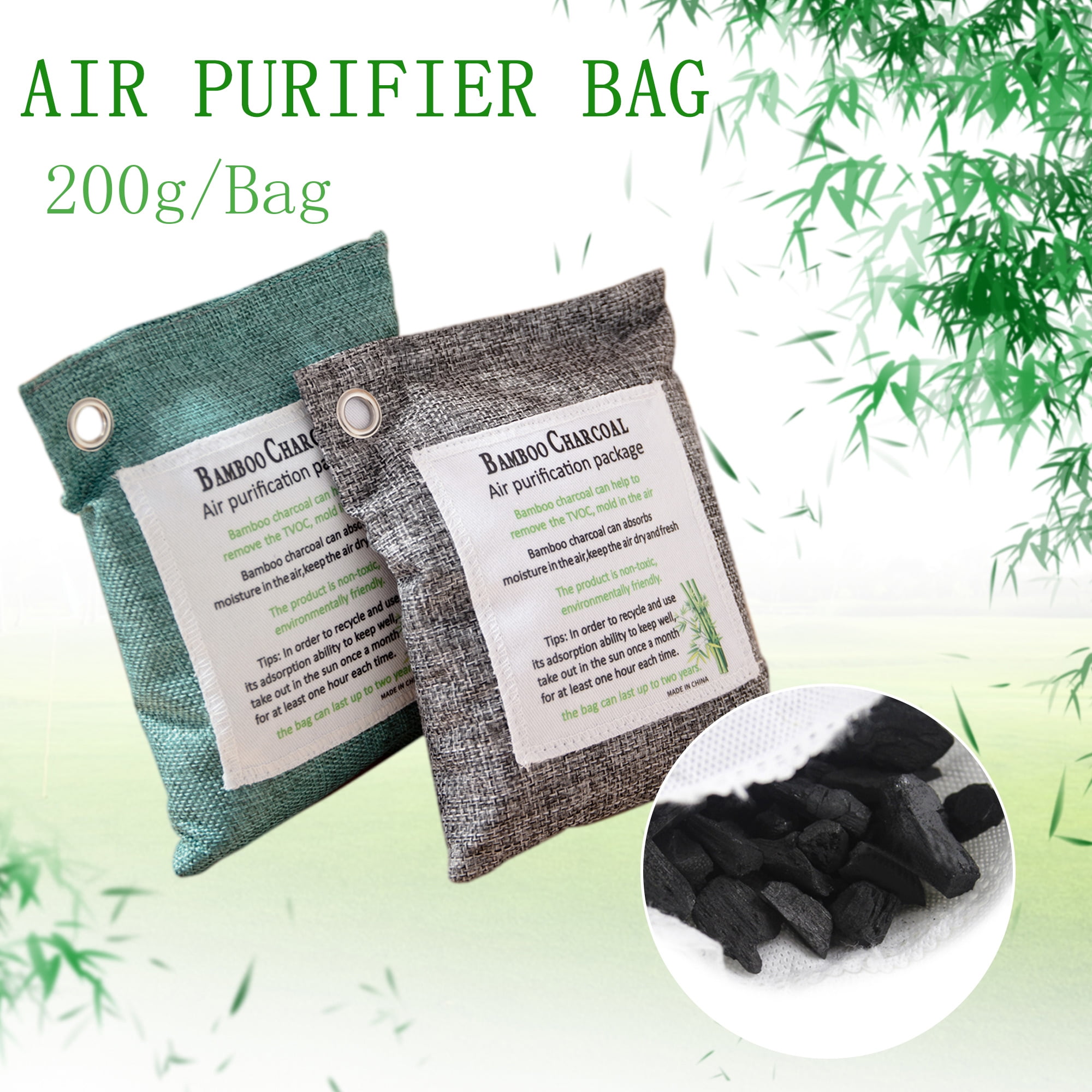 YouLoveIt 200G Air Purifying Bag Natural Air Freshener Bags Activated Charcoal Odor Eliminators Car Closet Freshener Home Air Freshener Charcoal Bags Charcoal Bag Walmart