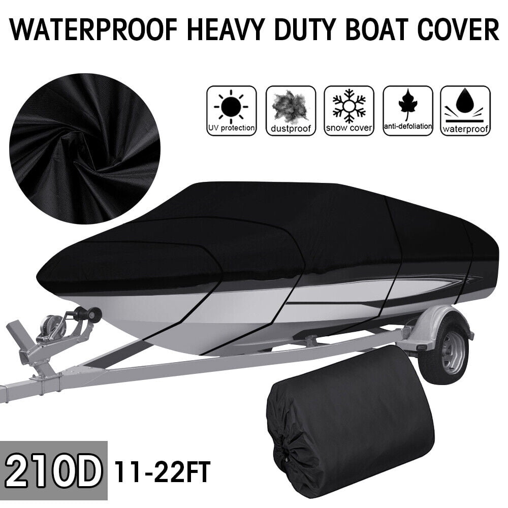 YouLoveIt 210D Waterproof Heavy Duty Trailerable Boat Cover Reinforced ...