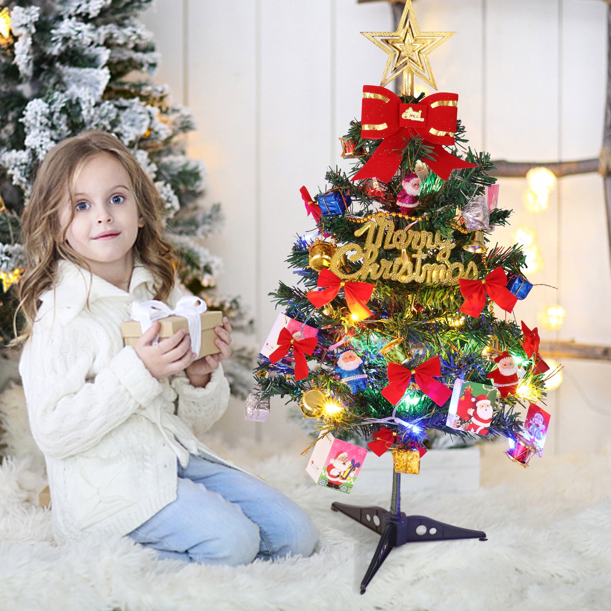 YouLoveIt 23 Inch Mini Christmas Tree Artificial Tabletop Christmas ...