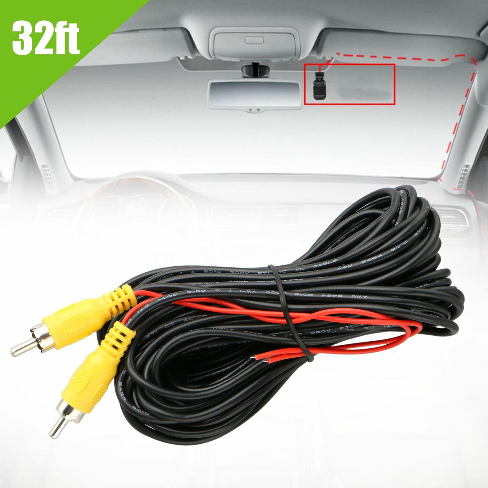 YouLoveIt 32ft Car Video RCA Extension Cable for Car Van Rearview ...