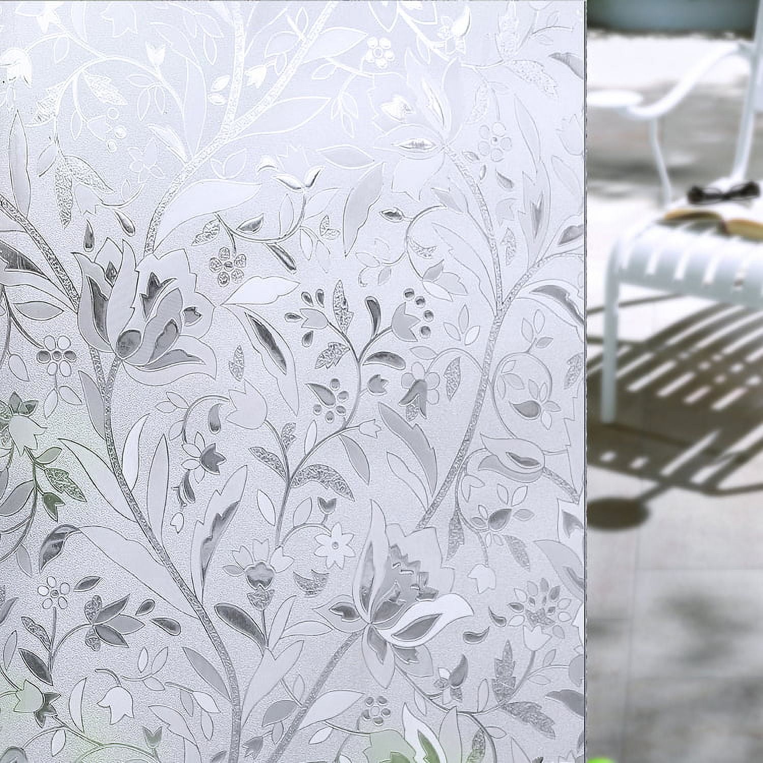 YouLoveIt 3D Static Glass Films Waterproof Window Privacy Film Flower ...