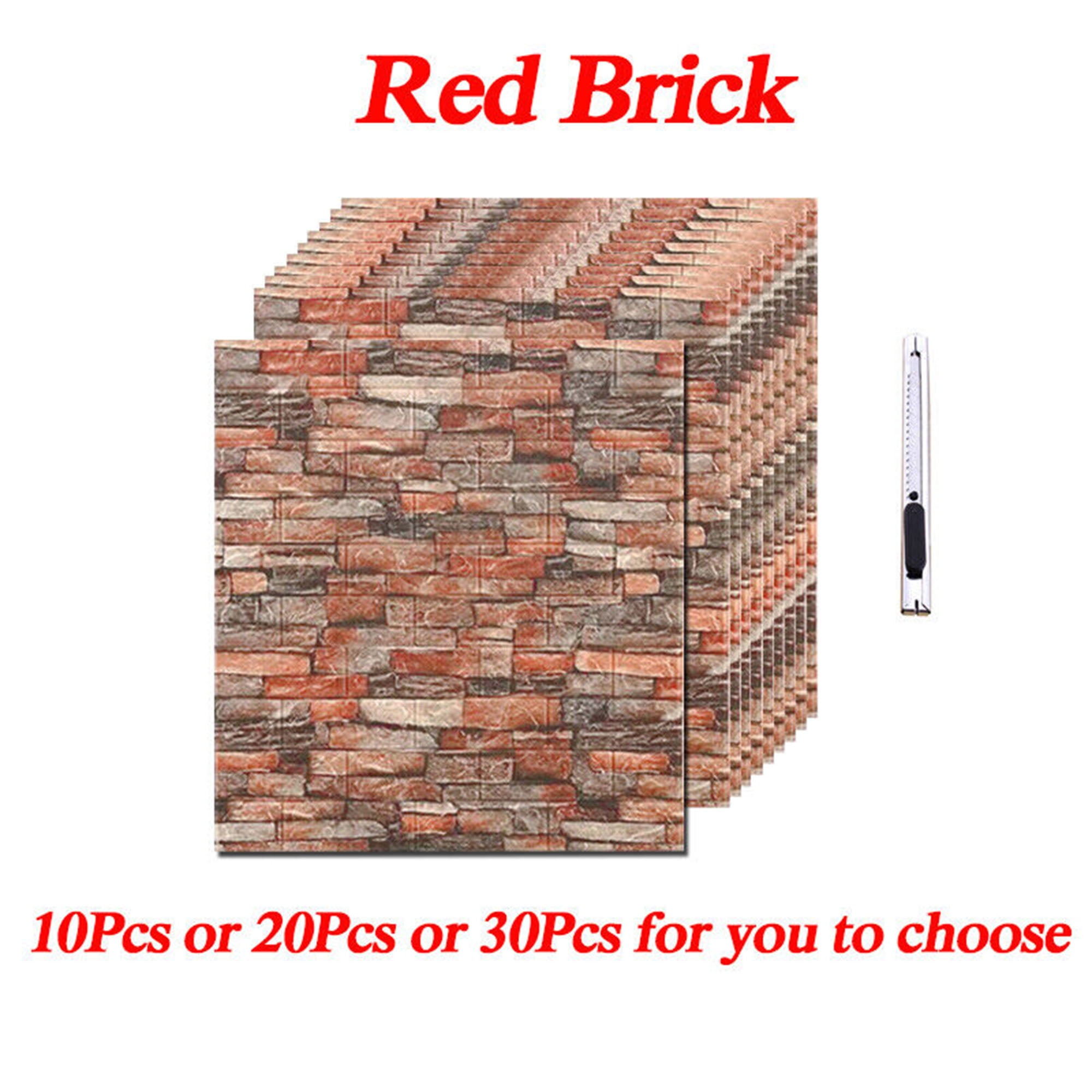 YouLoveIt 3D Tile Brick Wall Sticker 10/20/30PCS Self Adhesive ...